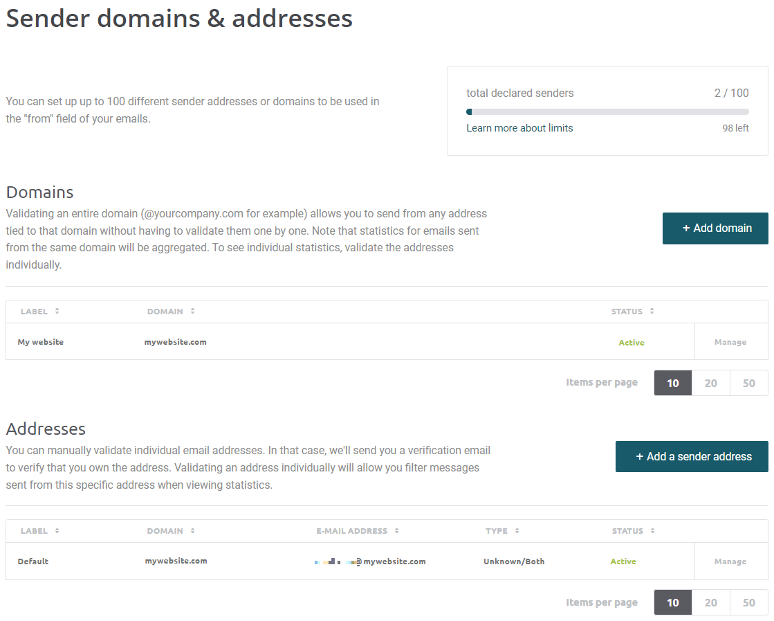 How many senders can be added to my account? – Mailjet Help Center